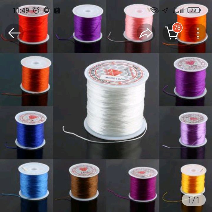 Tali Senar karet elastis 60 meter ukuran 0,6mm | Lazada Indonesia