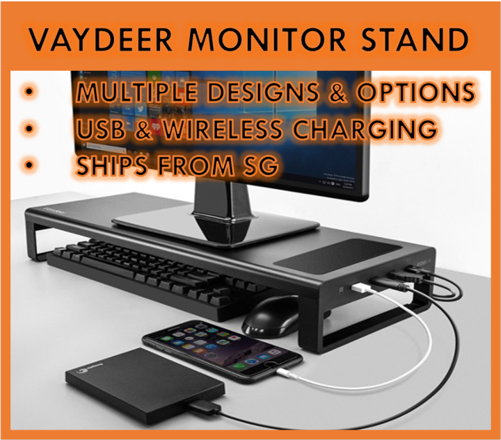 [SG Seller] Vaydeer Monitor Stand / Riser with USB Ports (and Wireless ...