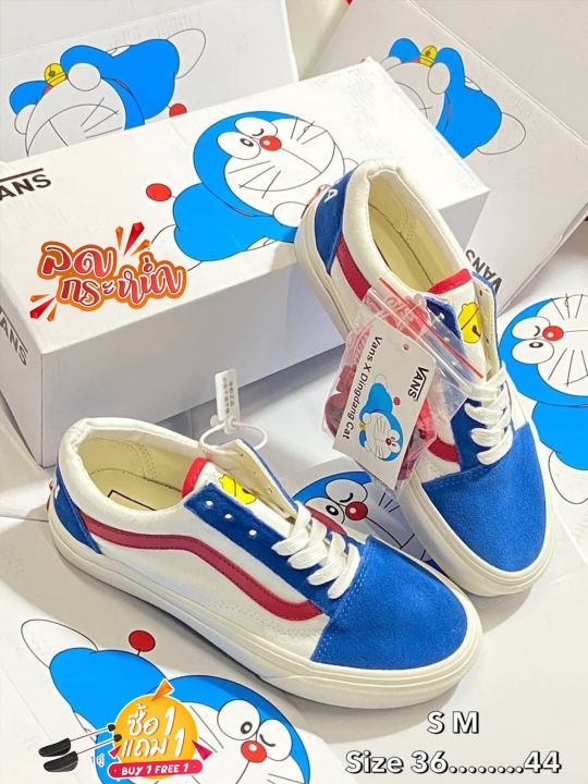 รองเท้าVans Old Skool Doraemon ขาวฟ้า Size:36-44 รองเท้าลำลอง รองเท้า ...