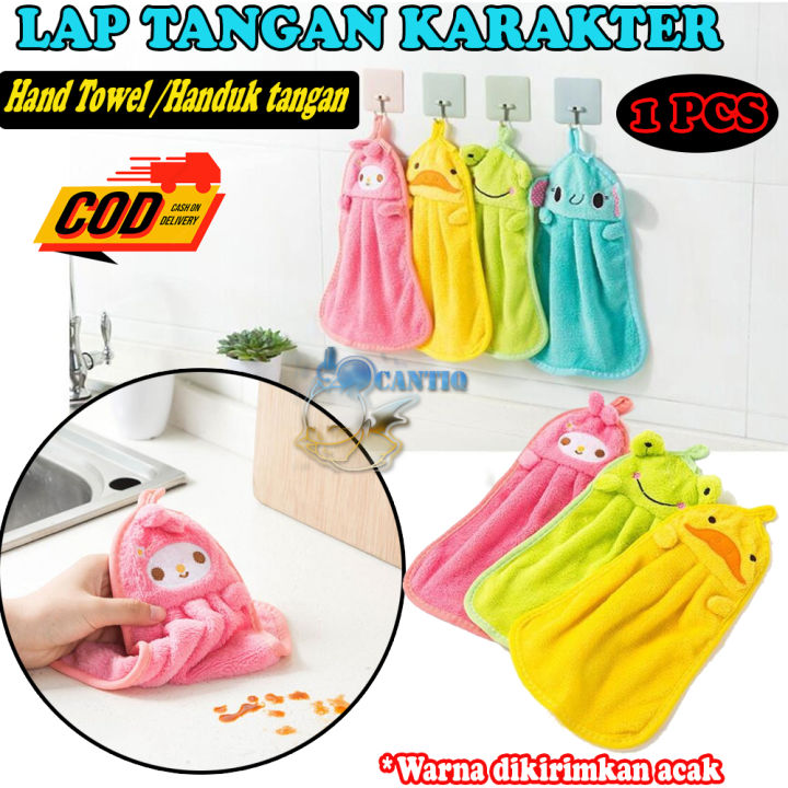 QCF 1 PC Lap Tangan Karakter Hand Towel Wastafel Kamar Mandi Handuk ...