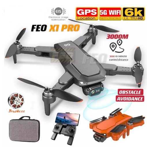 [OBSTACLE AVOIDANCE]FEO X1 PRO GPS DRONE RC DRONE 6K 3KM Distance 5G ...