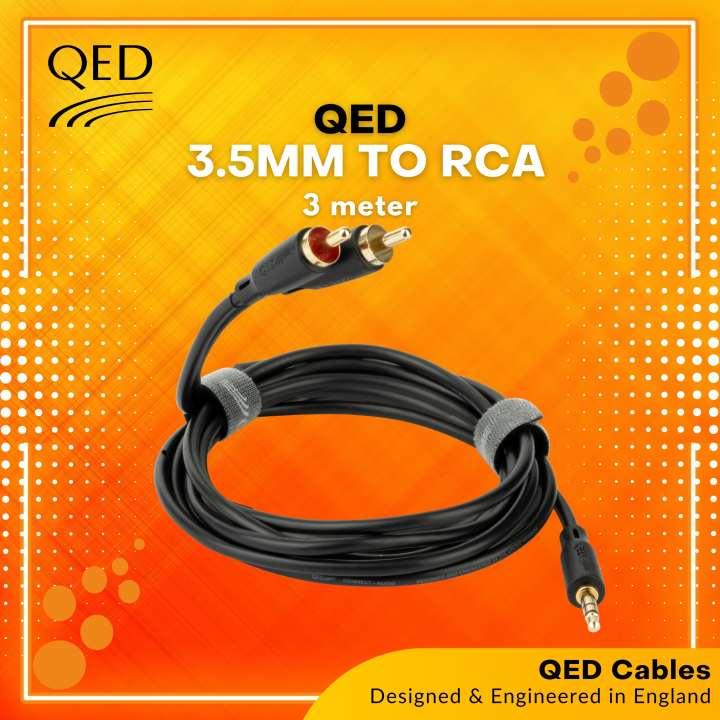 QED 3.5mm to RCA audio cable – 3 meter (3.5mm Jack To Phono Cable ...