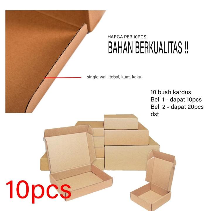 10 BUAH KARDUS DIE CUT PACKING BOX COKLAT UKURAN 20X20X7 CM | Lazada ...