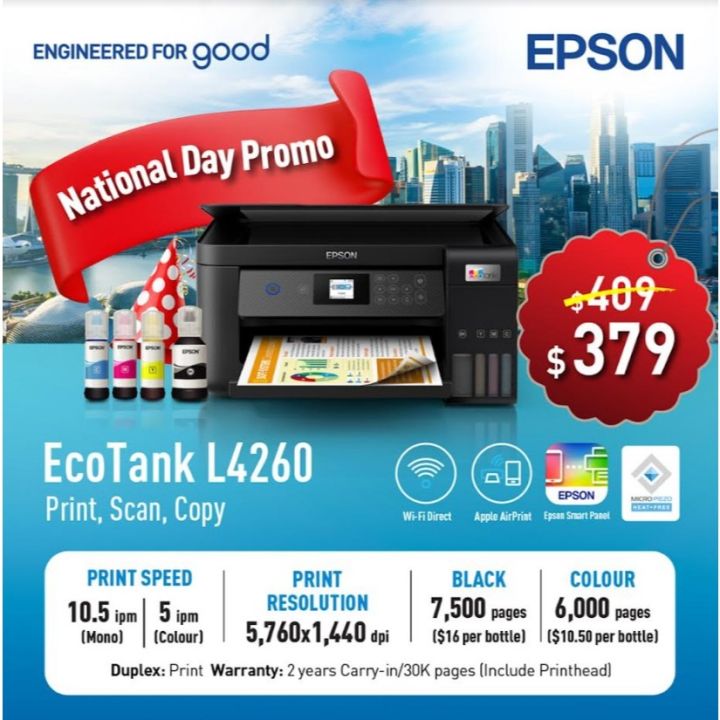 [ READY STOCK ] Epson EcoTank L4260 [replacement for L4160] A4 Wi-Fi ...