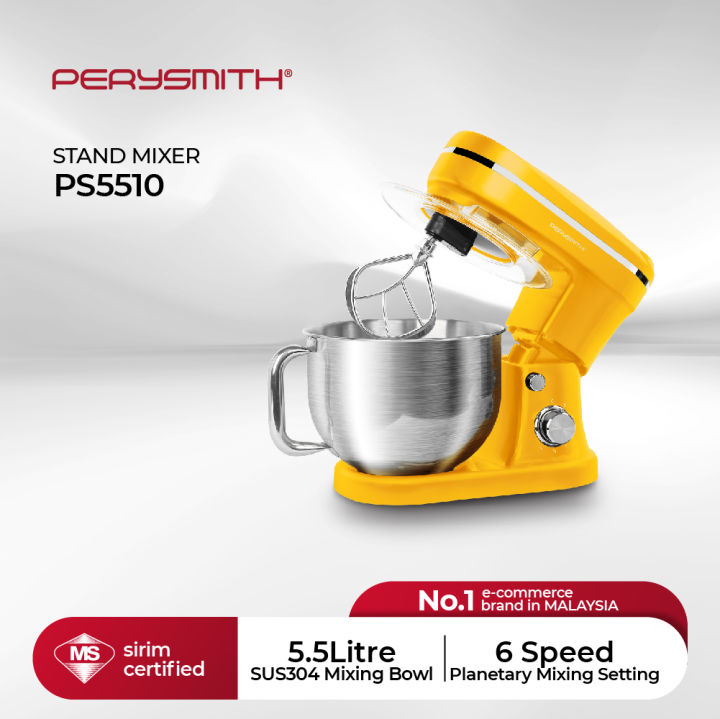 PerySmith 5.5L Stand Mixer 1200W EasyCooking Series PS5510 (Yellow ...