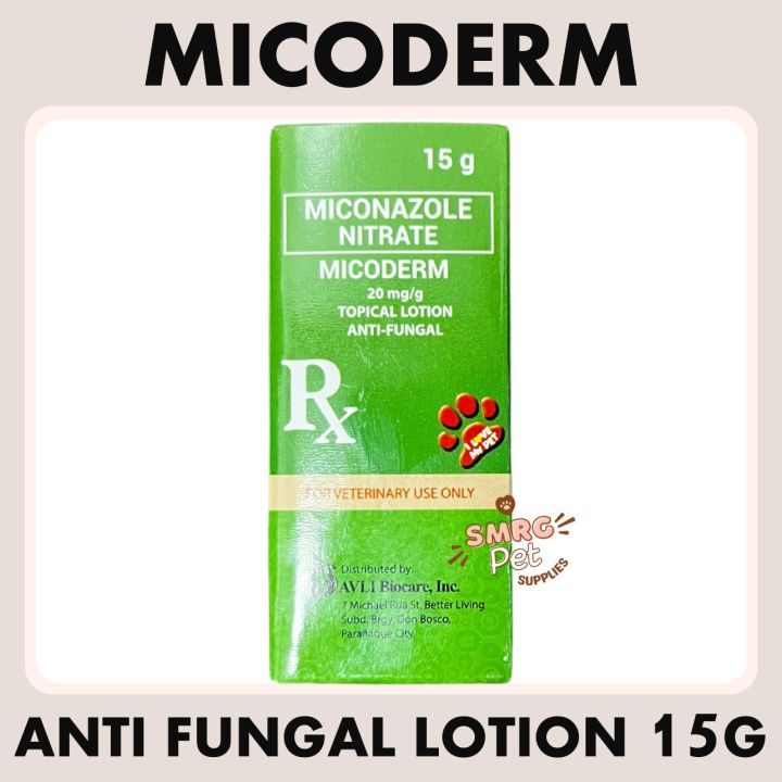 Micoderm Anti Fungal (Miconazole Nitrate) Lotion 15g for Dogs & Cats ...