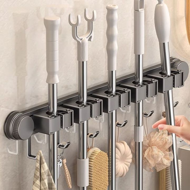 RJZ28 Nhôm không gian Kẹp chổi lau hút chân không Gắn tường Có thể tái ...