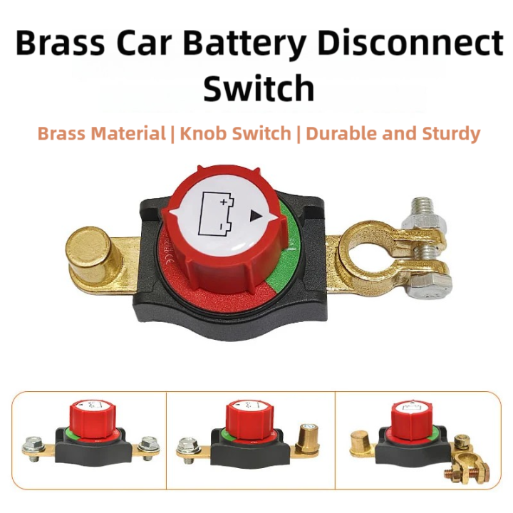 12V 24V Pure Brass Battery Isolator Switch - Positive/Negative Terminal ...