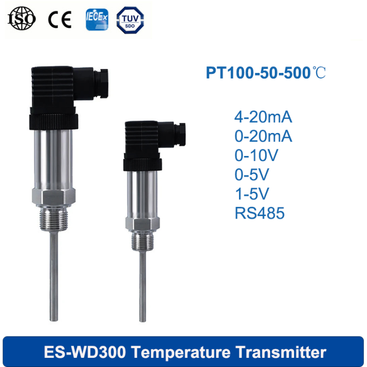 Plug-in Integrated Temperature Transmitter PT100 Thermal Resistance 4-20mA Output Sensor 50x6mm ...