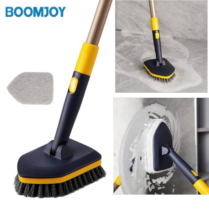 BOOMJOY Tub Tile Scrubber Brush 2 in 1 Cleaning Brush 126cm Adjustable ...