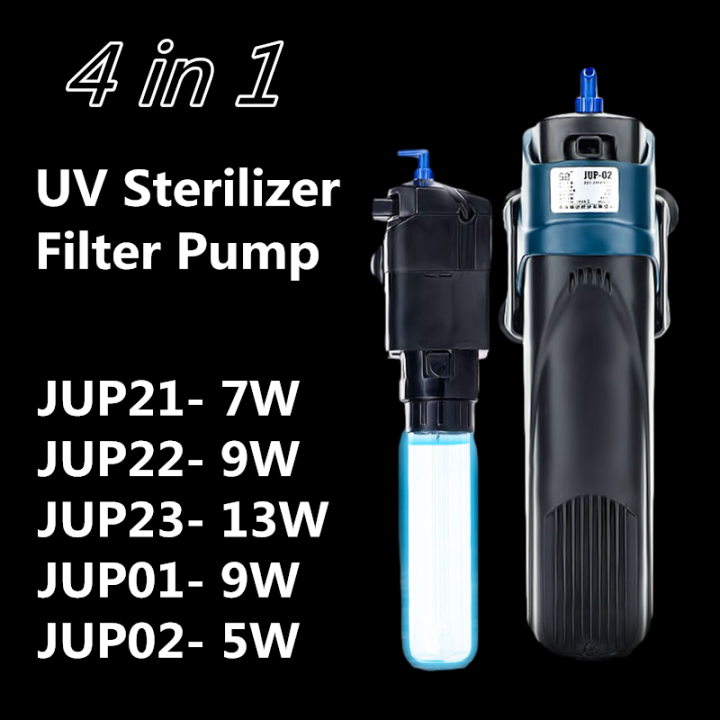 220V Aquarium UV Sterilizer Lamp Filter Pump Fish Tank Internal Filter ...