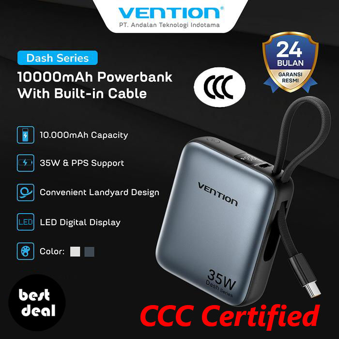 (Sertifikasi CCC Certified) Vention Dash Powermini Series Powerbank 10 ...