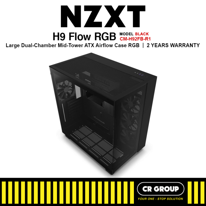 NZXT H9 FLow RGB(2025) / H9 Flow PC Case - Black/White (2Yrs NZXT ...