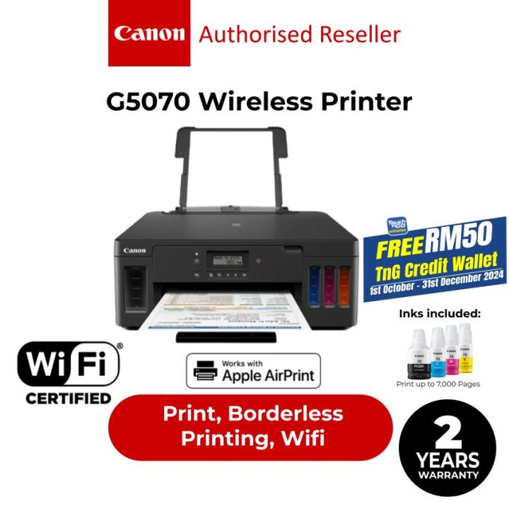 CANON Pixma G5070 Refillable High Volume Printing Ink Tank Wireless ...