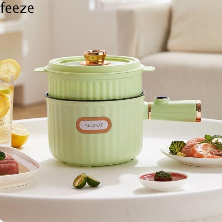 FEEZE ไม่ติดกระทะ หม้อไฟไฟฟ้า อาหารด่วนๆ เดี่ยว/สองชั้น หม้อหุงไฟฟ้า 1 ...