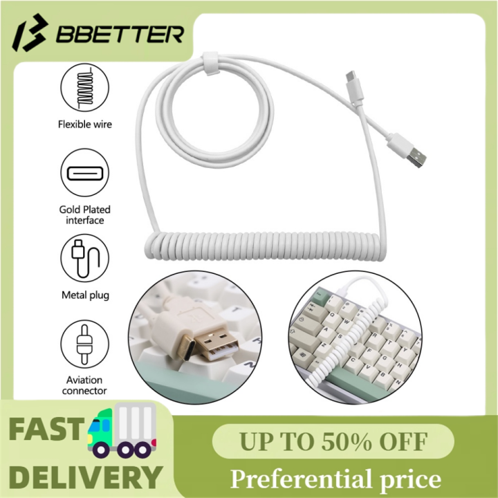 Mechanical Keyboard Custom Coiled Cable Wire GH60 Aviator USB Type C ...