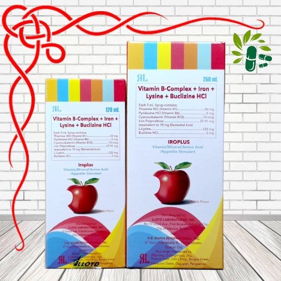 IROPLUS (Vitamin B-Complex + iron + Lysine + Buclizine HCI) 120mL ...