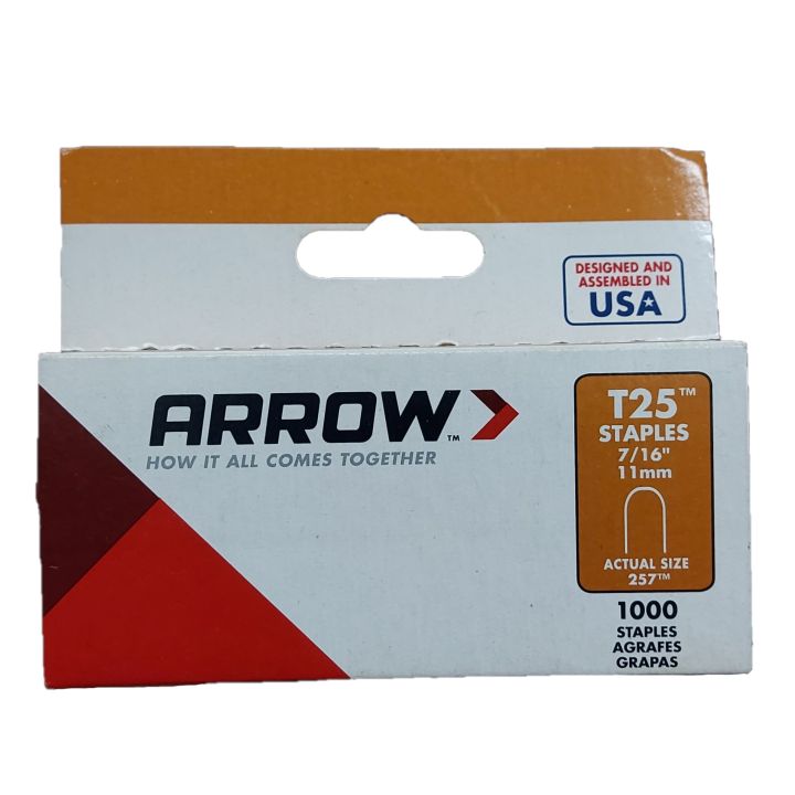 Arrow Gun Tacker Staple T25 7/16" 11mm 1000 Staples | Lazada PH