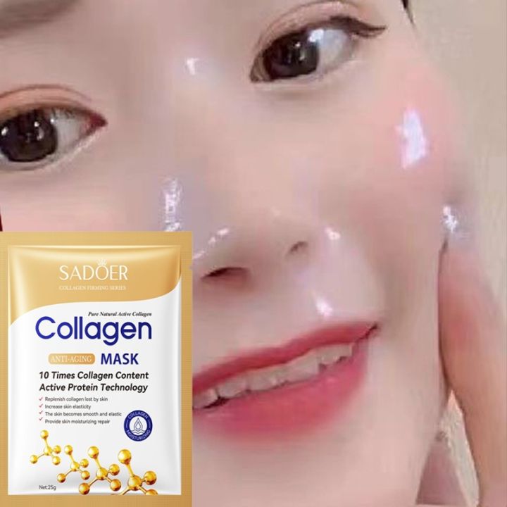 Collagen Whitening Facial Mask Moisturizing Anti-Wrinkle Anti-Aging ...