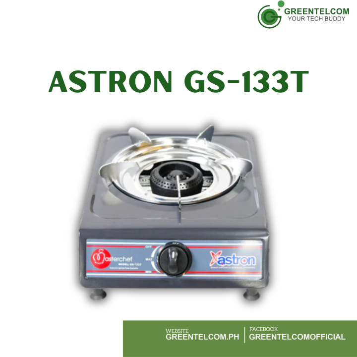 Astron GS-133T Teflon-Coated Single Burner Gas Stove Heavy Duty Non ...