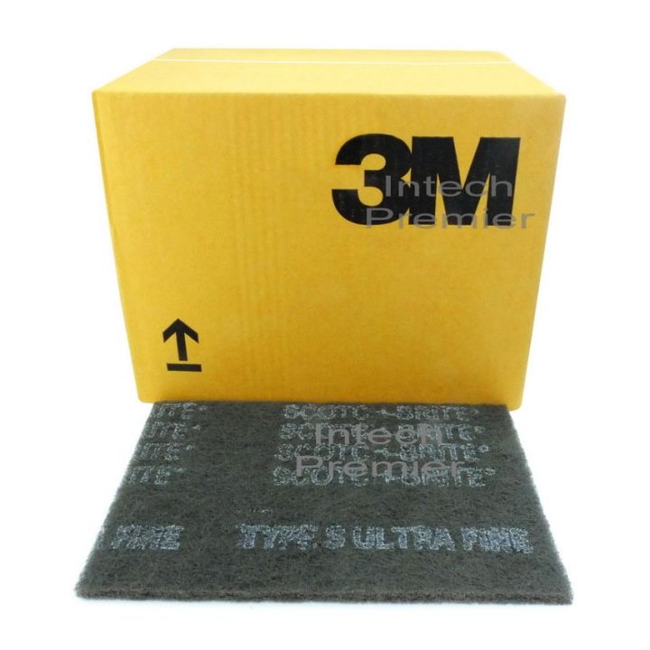 3M 7448 สีแทา, สีแดง 7447, 7496 สีเขียว แผ่นใยขัด ขนาด 6 นิ้วx9 นิ้ว ...