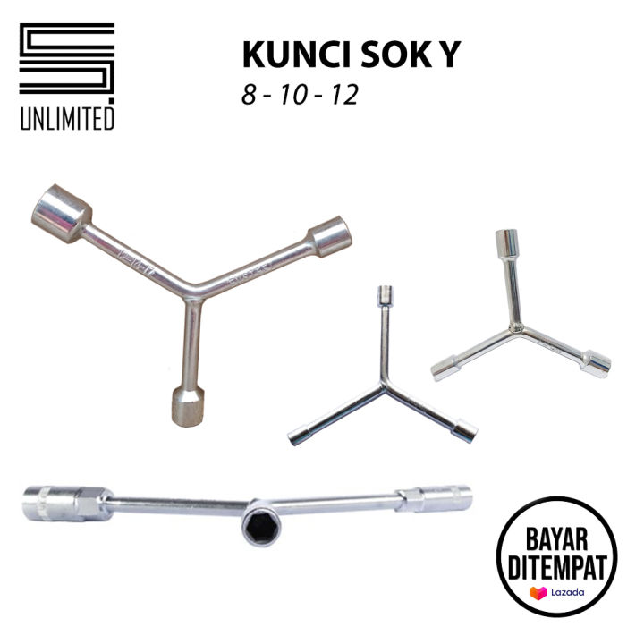 Kunci Shock Y Chrome Kunci Sock Socket Wrench Ukuran 8 / 10 / 12 ...