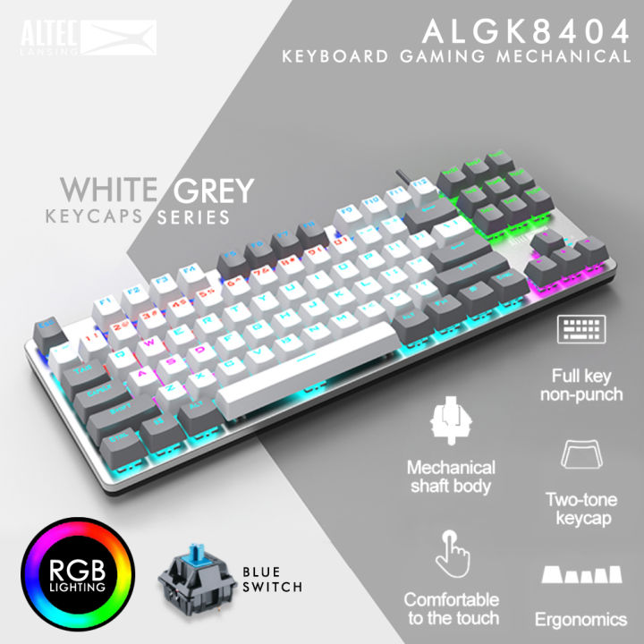 Keyboard Gaming Mechanical TKL Altec ALGK-8404 - RGB / Key Grey White ...