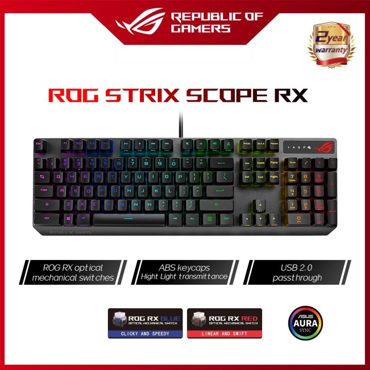 ROG Strix Scope RX Gaming Keyboard with ROG RX Optical Mechanical ...