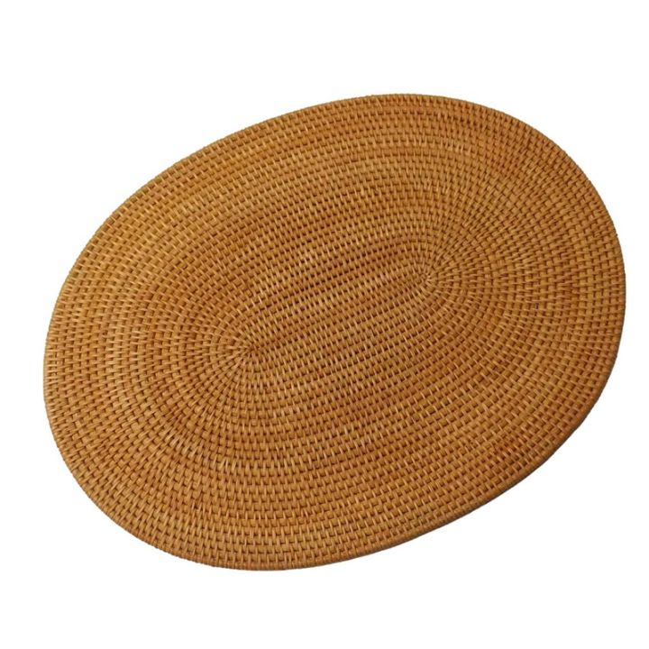 Rattan Woven Placemats Oval Round Table Mats Non Slip Heat Resistant ...