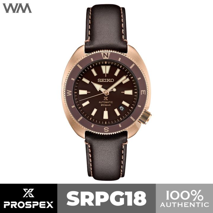 Seiko Prospex Tortoise Land Compass Bezel Automatic Watch with Calfskin ...