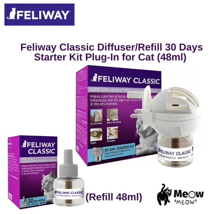 Feliway Classic Diffuser with Refill 30 Days Starter Kit Plug-In for ...