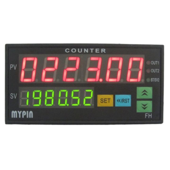 Fh8 6crrb Dual Display Digital Counter 6 Digits Light Emitting Diode Ac Dc Length Meter Black