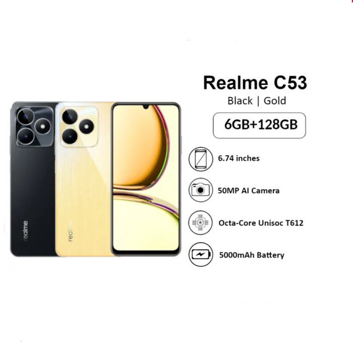 Realme C53 ดีไซน์โดนใจกว่าที่เคย ชาร์จ SUPERVOOC 33W แบตเตอรี่ 5000 mAh RAM 8+8 GB Rom 256 GB ...