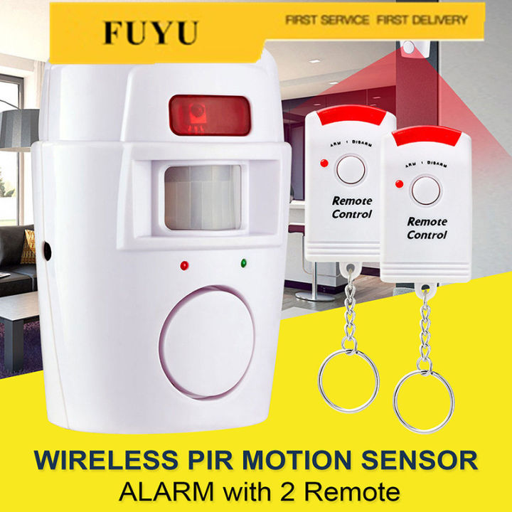 Wireless Pir Motion Sensor Alarm + 2 Remote Controls Shed Home Garage ...