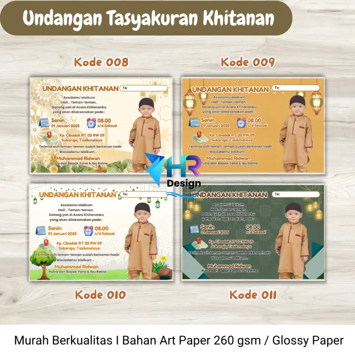ISI 100 Undangan Khitan / undangan anak Sunat Undangan kartu Custum HrR ...