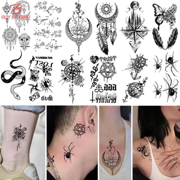 BC Creative Small Fresh Tattoo Stickers Black and White Animal ...