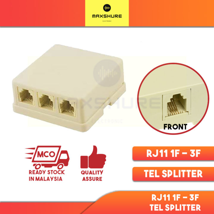 [MaxShure] RJ11 6P4C Telephone 3 Way Telephone Box Telephone Socket ...