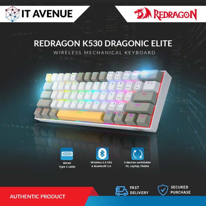 REDRAGON K530 DRAGONIC ELITE WIRELESS MECHANICAL KEYBOARD | Lazada PH