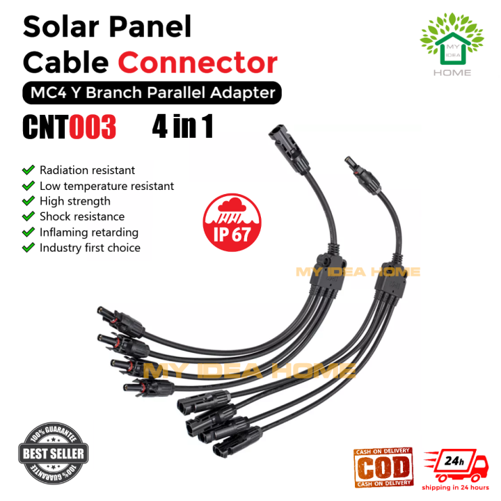 Solar Panel Cable connector 4in 1out PV Wire Splitter Adapter MC4 Y ...