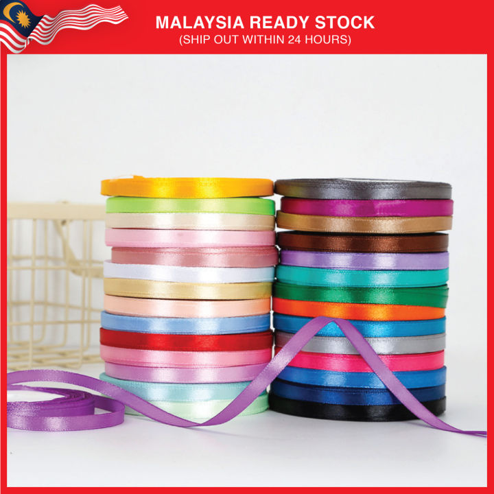 Satin Ribbon Reben Ribbons Hadiah Riben Pembungkusan 6mm X 25Yards ...