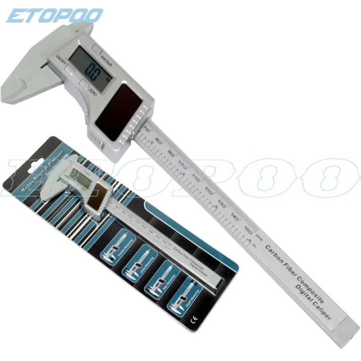 Solar Power Digital Caliper Electronic Vernier Calipers Carbon Fiber ...