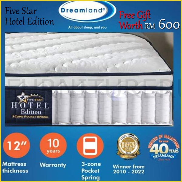 Dreamland Five Star Hotel Edition 3-Zone Pocket Spring Mattress. Only ...