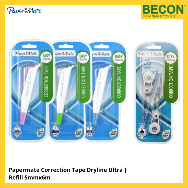 Papermate Correction Tape Dryline Ultra | Refill Correction Tape 5mmx6m ...