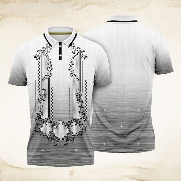 Asean Attire For Men Ethnic Retro Polo Shirts For Men Modern Barong ...