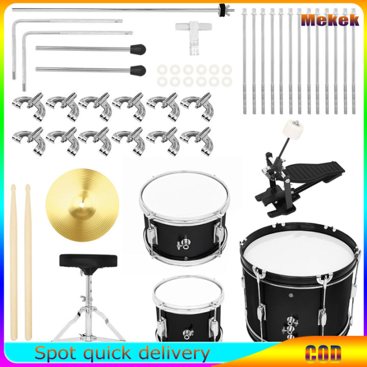 Drum Set, Full Size Drum Kit Junior Beginner With Pedal Cymbals Stands ...