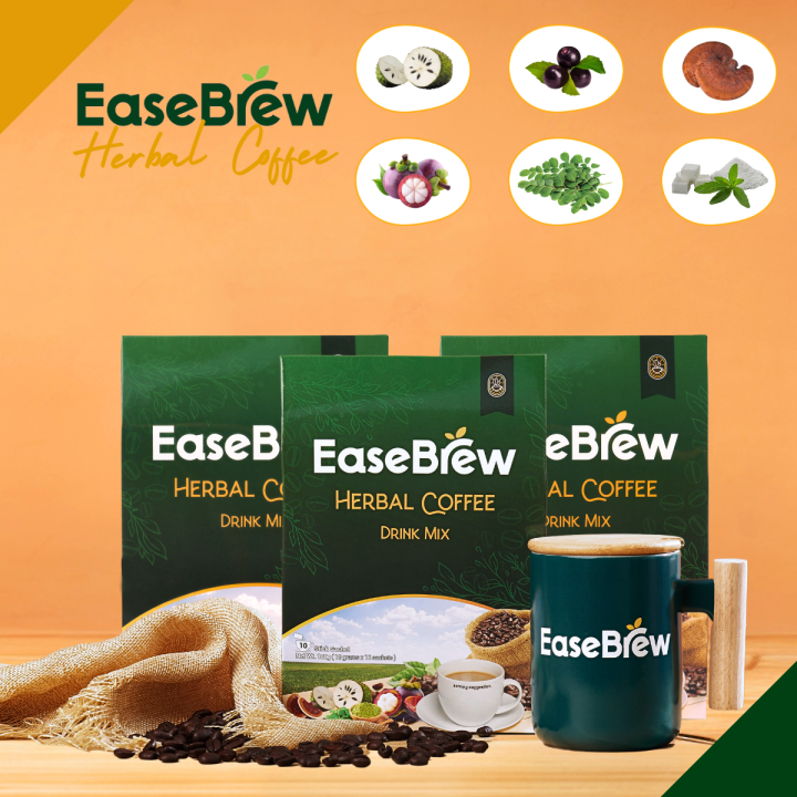 EaseBrew Herbal Coffee - 8 in 1 Coffee Drink Mix | 2 Boxes + 1 Box (30 ...