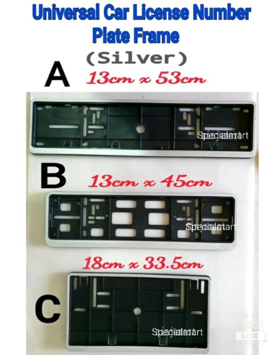 UNIVERSAL CAR LICENSE PLATE FRAME NUMBER PLATE HOLDER (SILVER) | Lazada