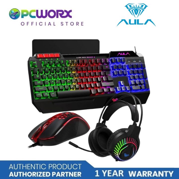Aula T650 Wired Gaming Keyboard Combo 4 IN 1 Black | Lazada PH