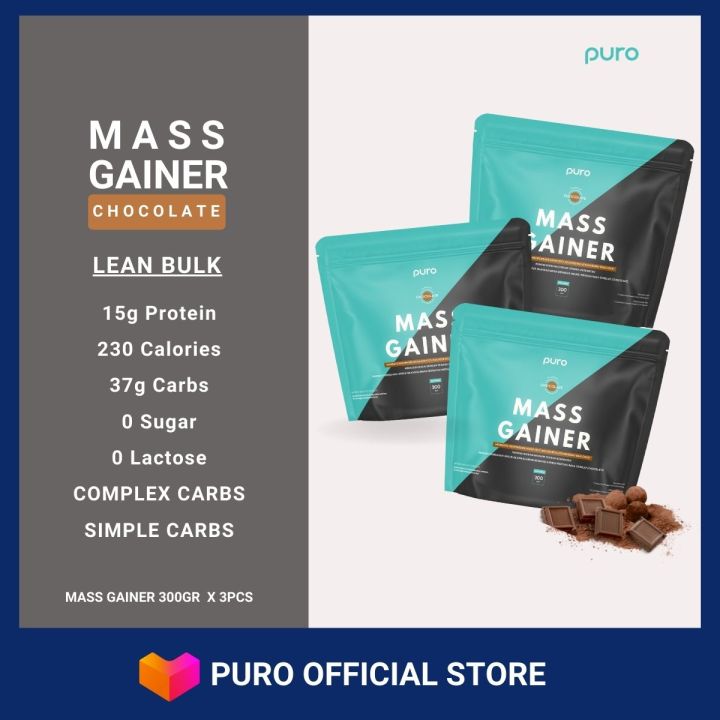 PURO Mass Gainer Weight Gain Susu Protein Penambah Berat Badan Bulking ...