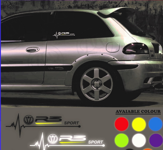 2pcs Proton R3 side window sticker [Ready Stock] | Lazada